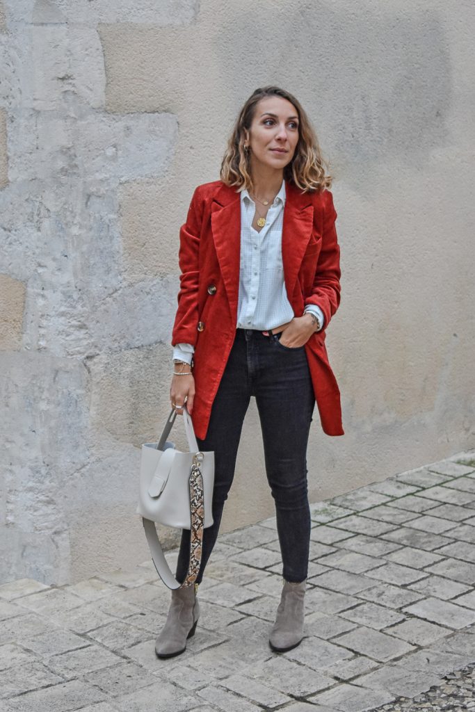 Blazer velours imprime python | Top Knot and Tea Cups